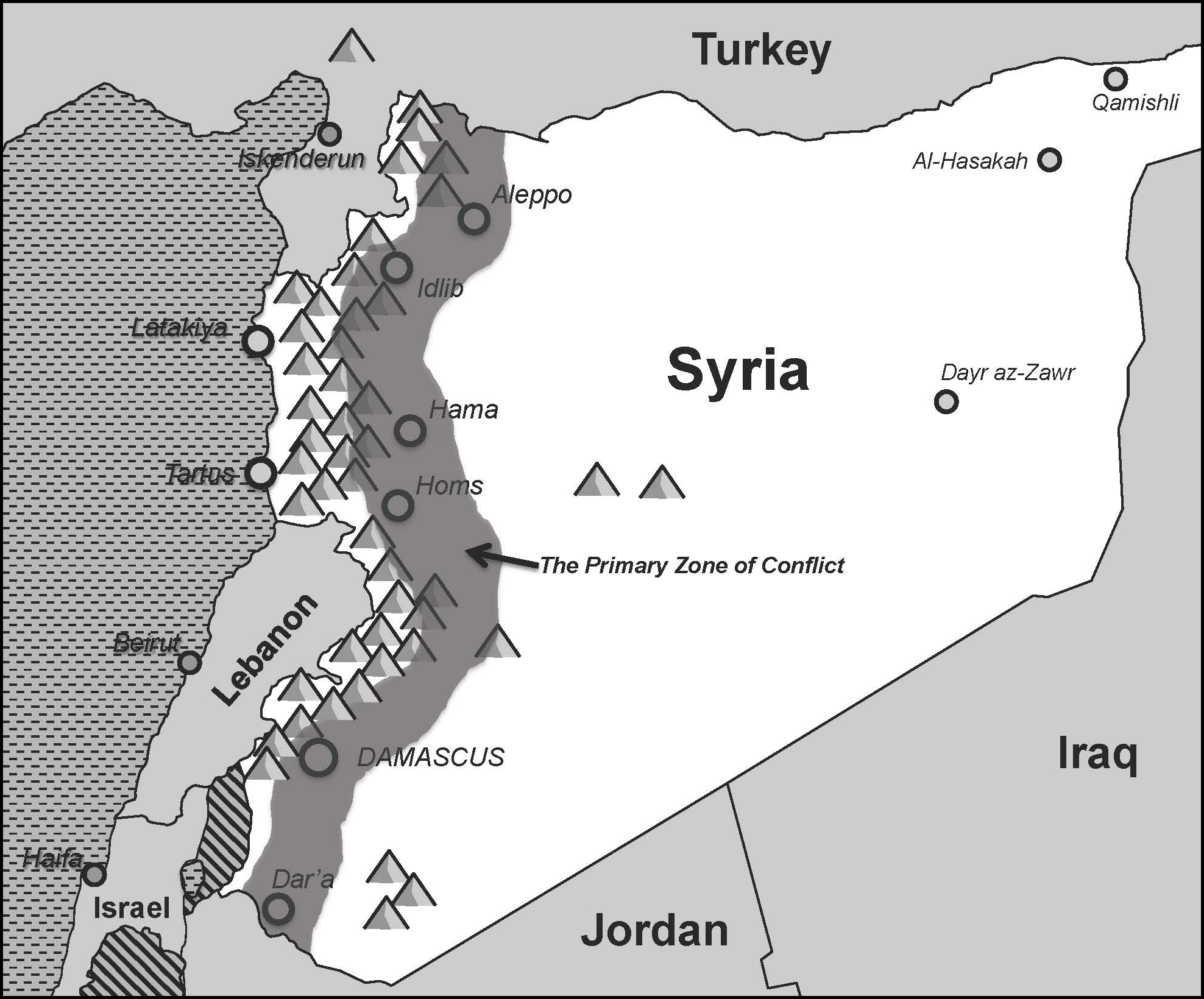 Map: Syria's Primary Zone of Conflict | Brookings