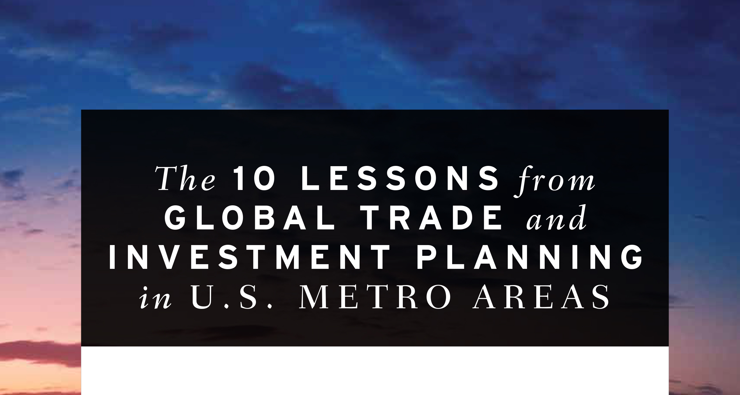 The 10 Traits of Globally Fluent Metro Areas | Brookings