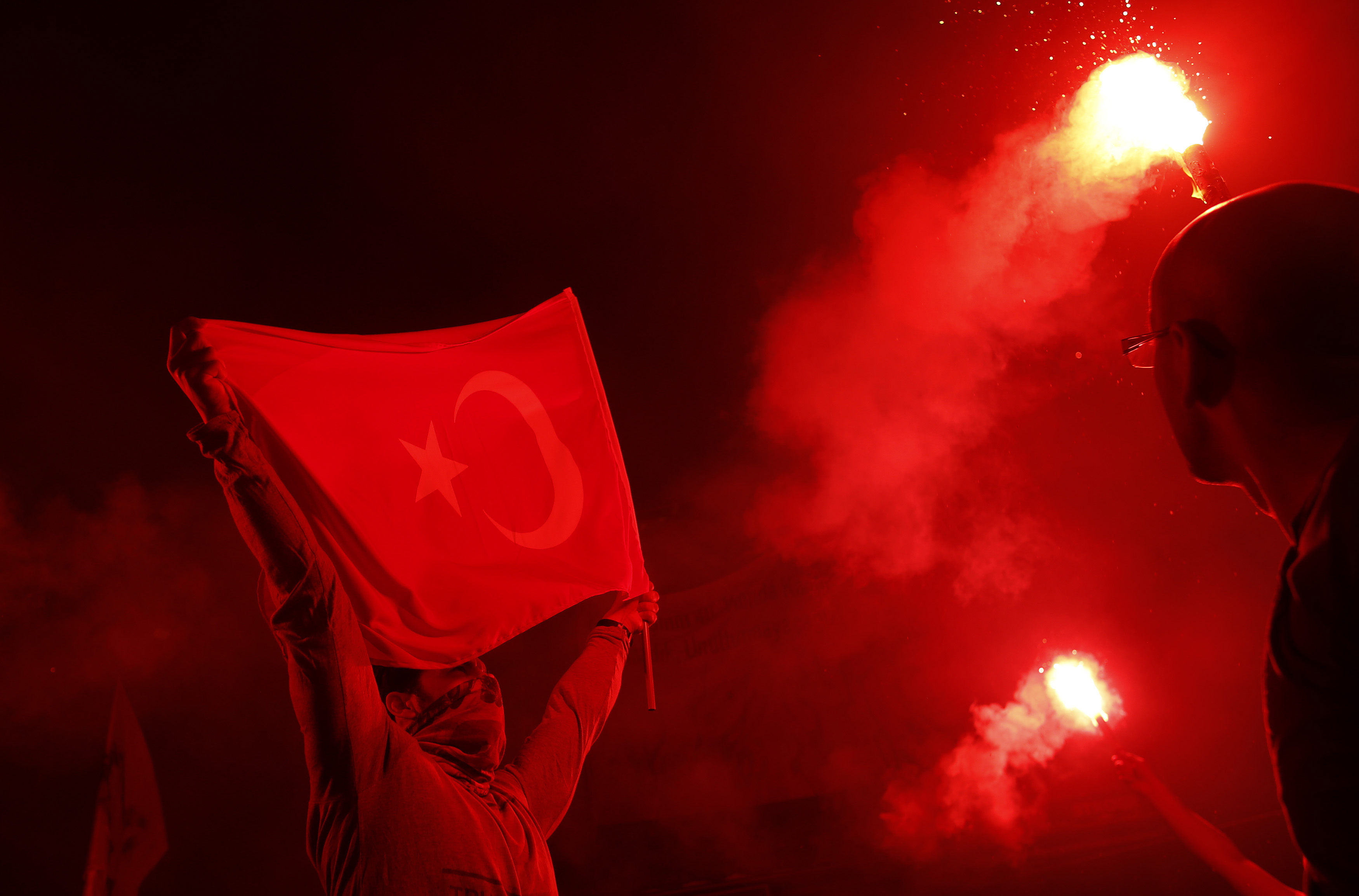 Turkey Flag On Fire