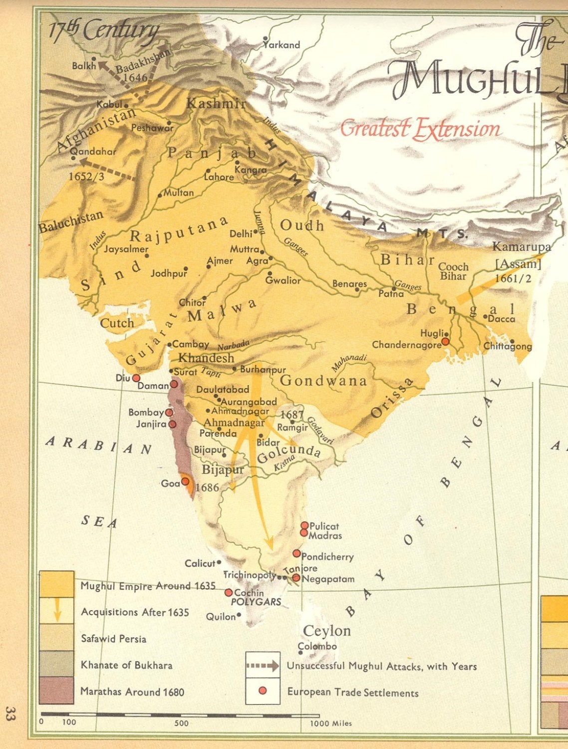 Mughal Empire Akbar Map