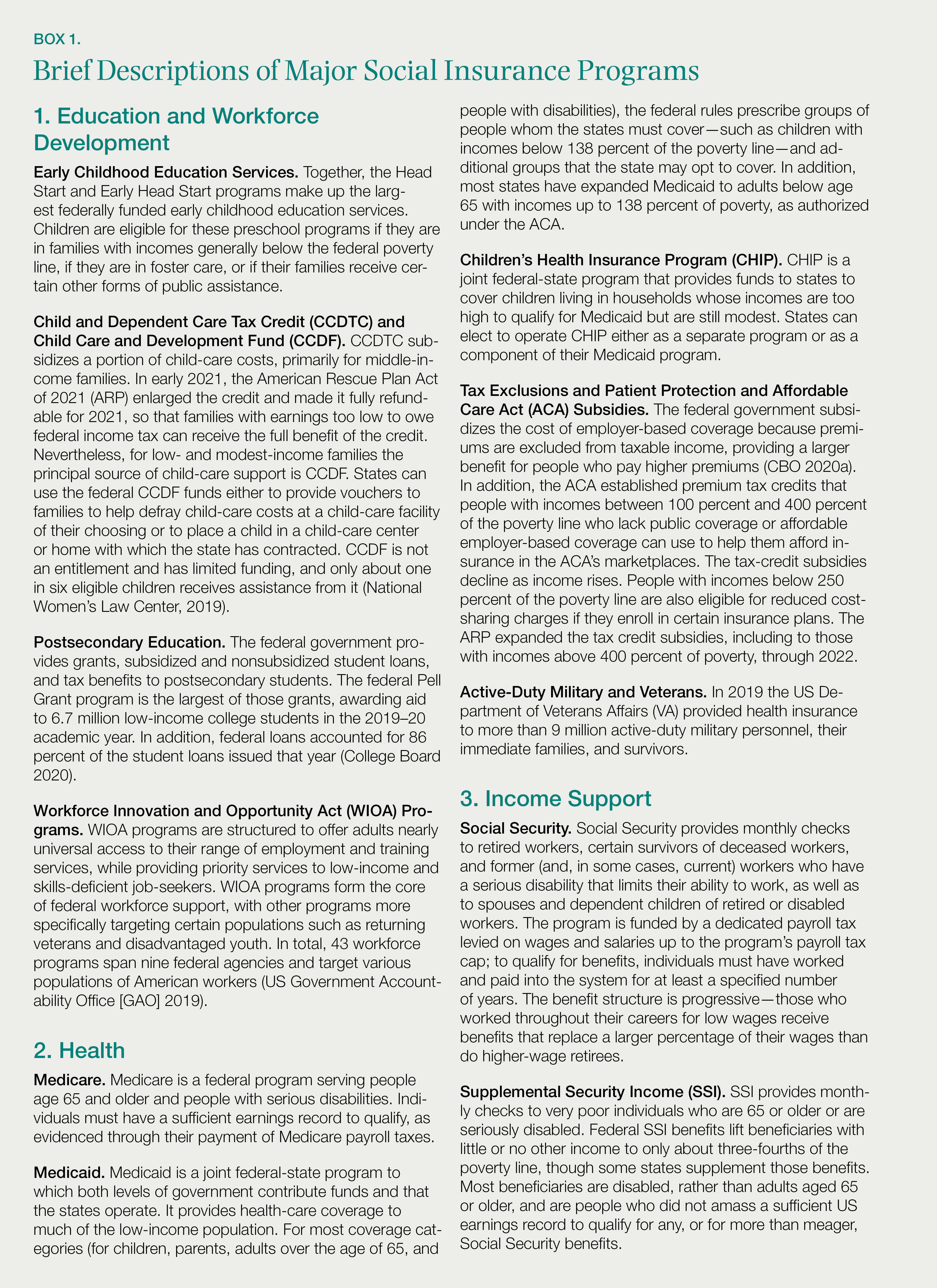 US Social Insurance: Policies for Worker and Family Protection