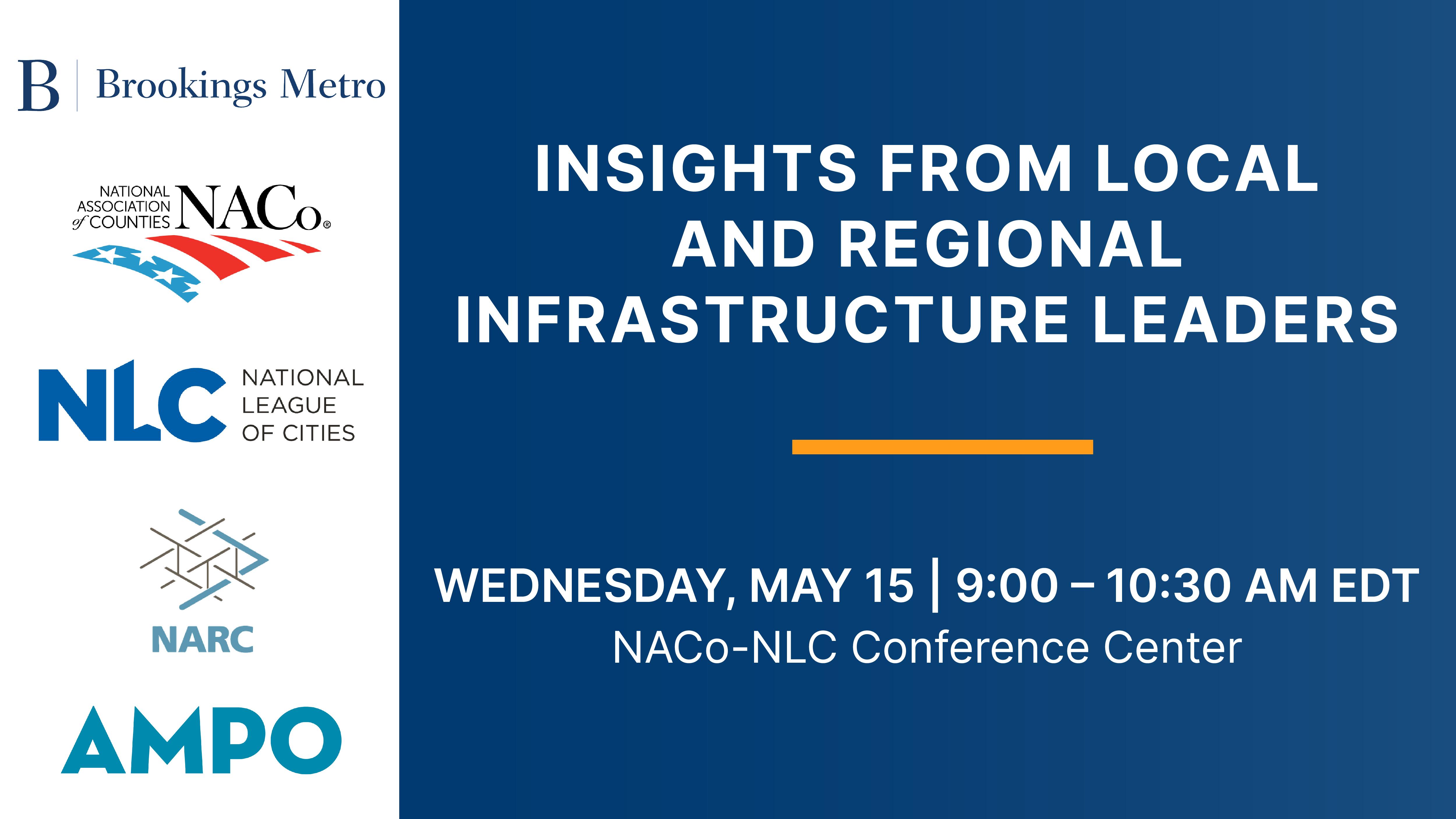 Insights from local and regional infrastructure leaders | Brookings